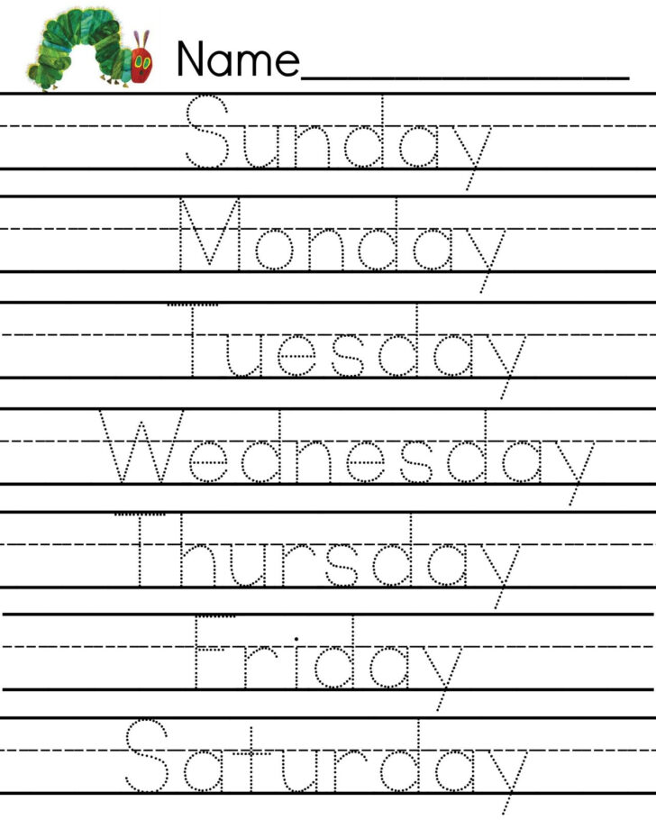 Days Of The Week Tracing Worksheets Pdf Name Tracing Generator Free ...