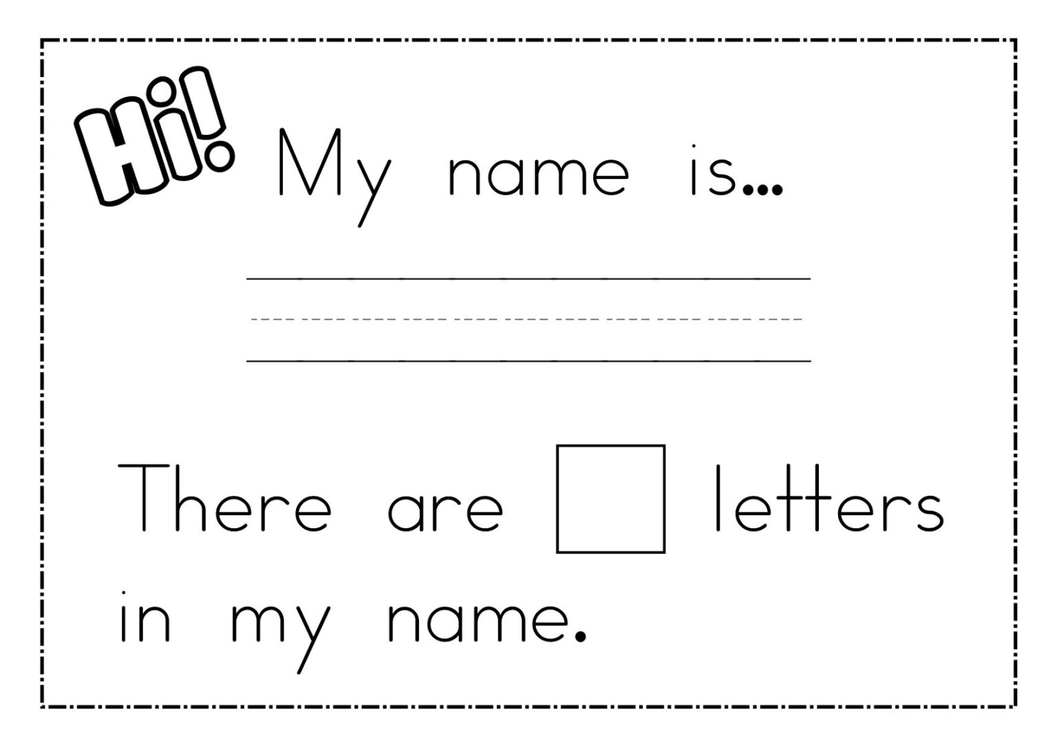 My Name Is Tracing Worksheet Dot To Dot Name Tracing Website | Name ...